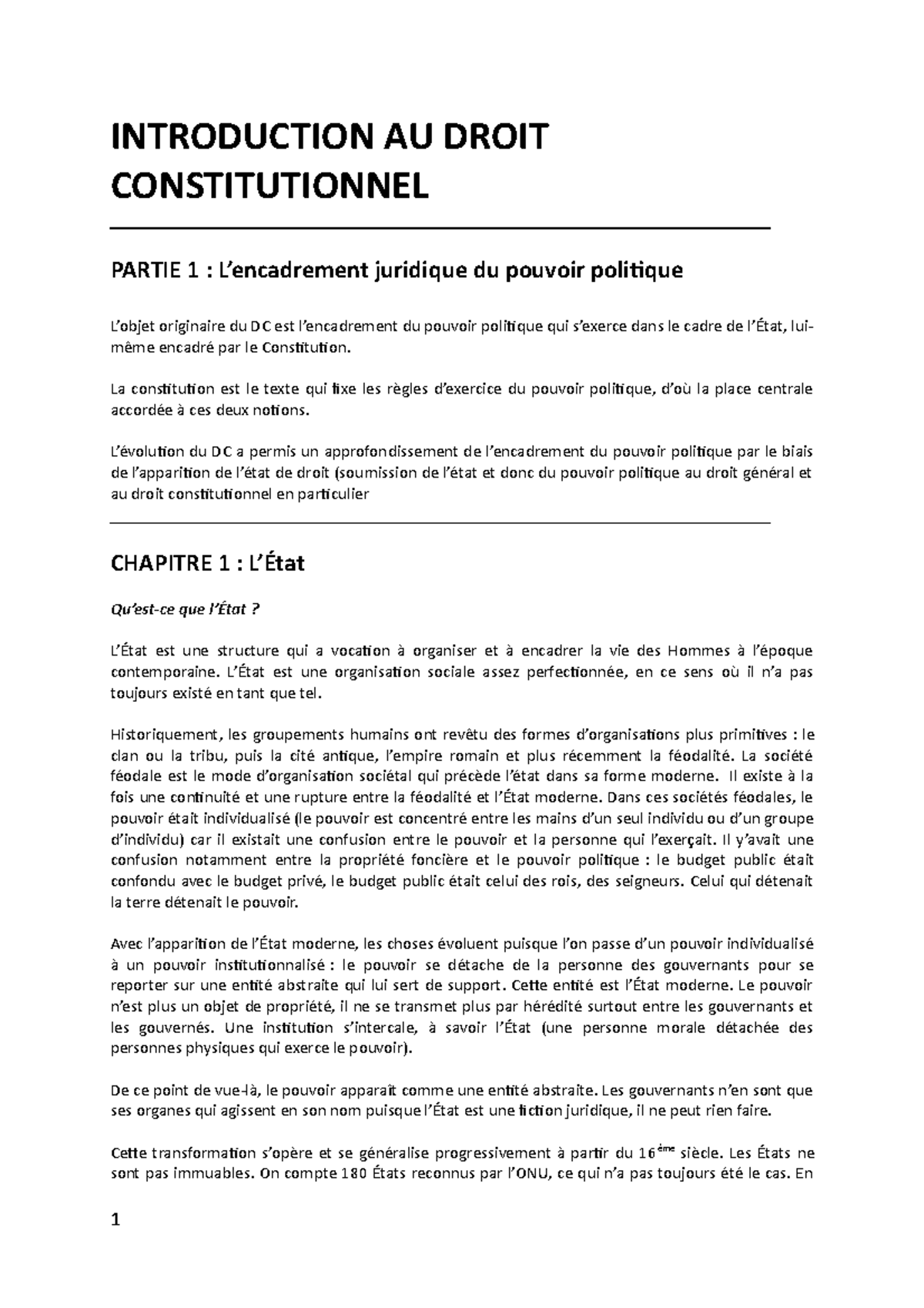 Droit Constit - Chapitre 1 [153] - INTRODUCTION AU DROIT ...