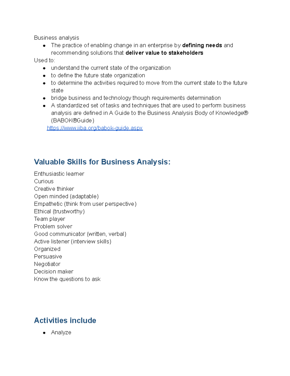 BTM business analysis - Introduction to all major areas of information ...
