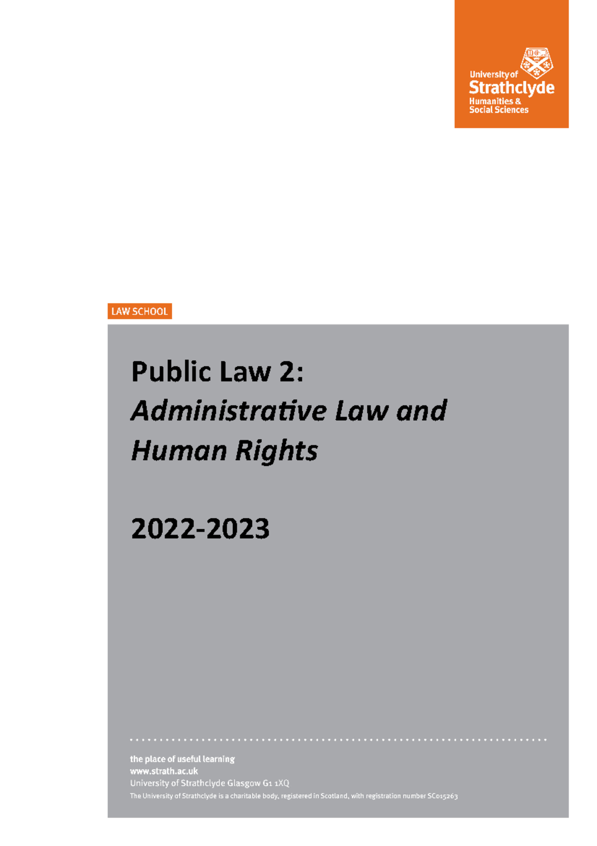 PL2 handbook 22-23 - Public Law 2: Administrative Law and Human Rights ...