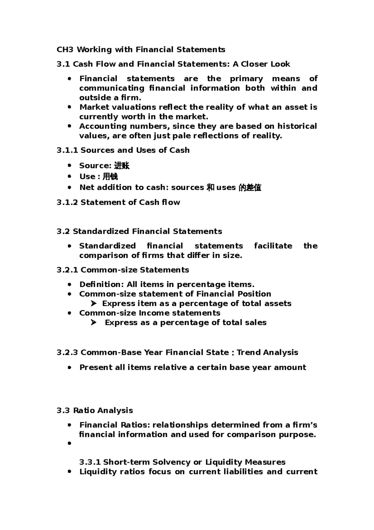 2310 CH3 - notebook - CH3 Working with Financial Statements 3 Cash Flow and Financial Statements ...