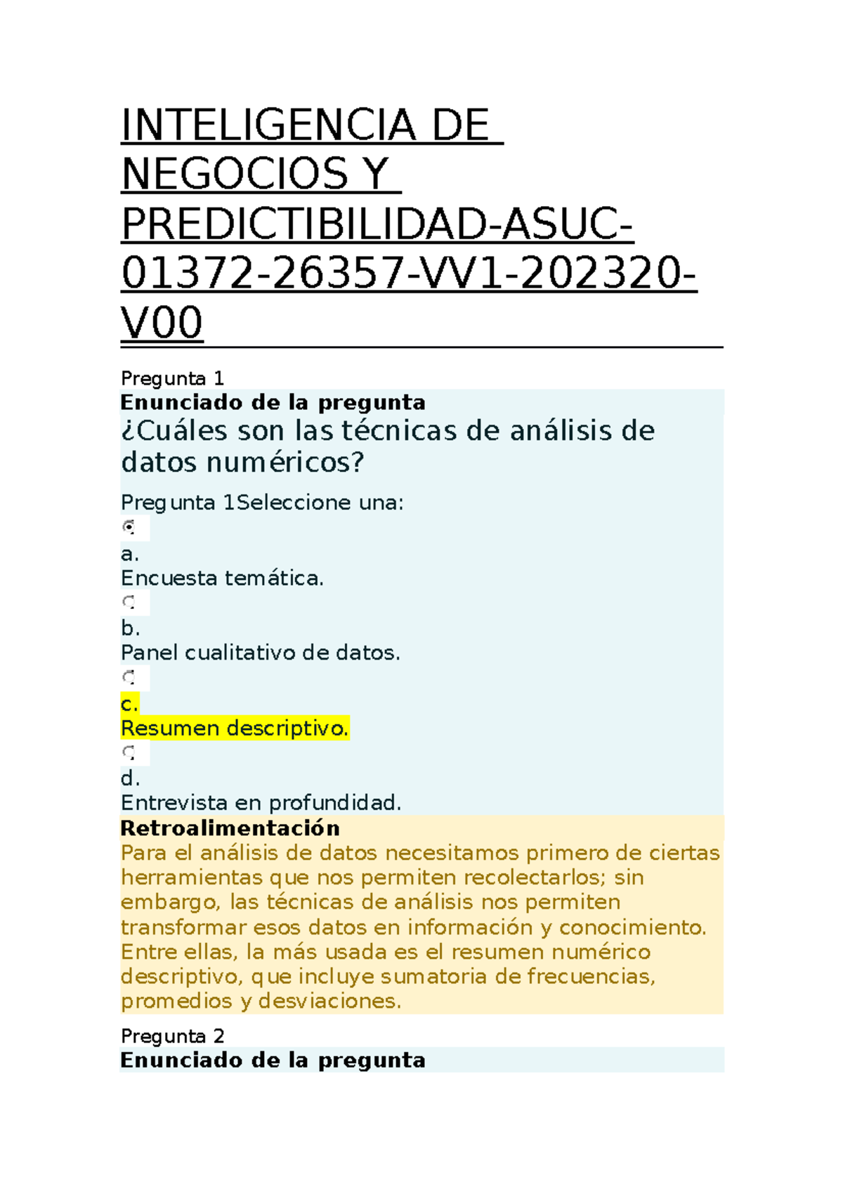 Evaluacion 1 . Inteligencia DE Negocios Y Predictibilidad ...