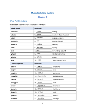 Medical Terminology Prefix and Definitions - Medical Terminology ...