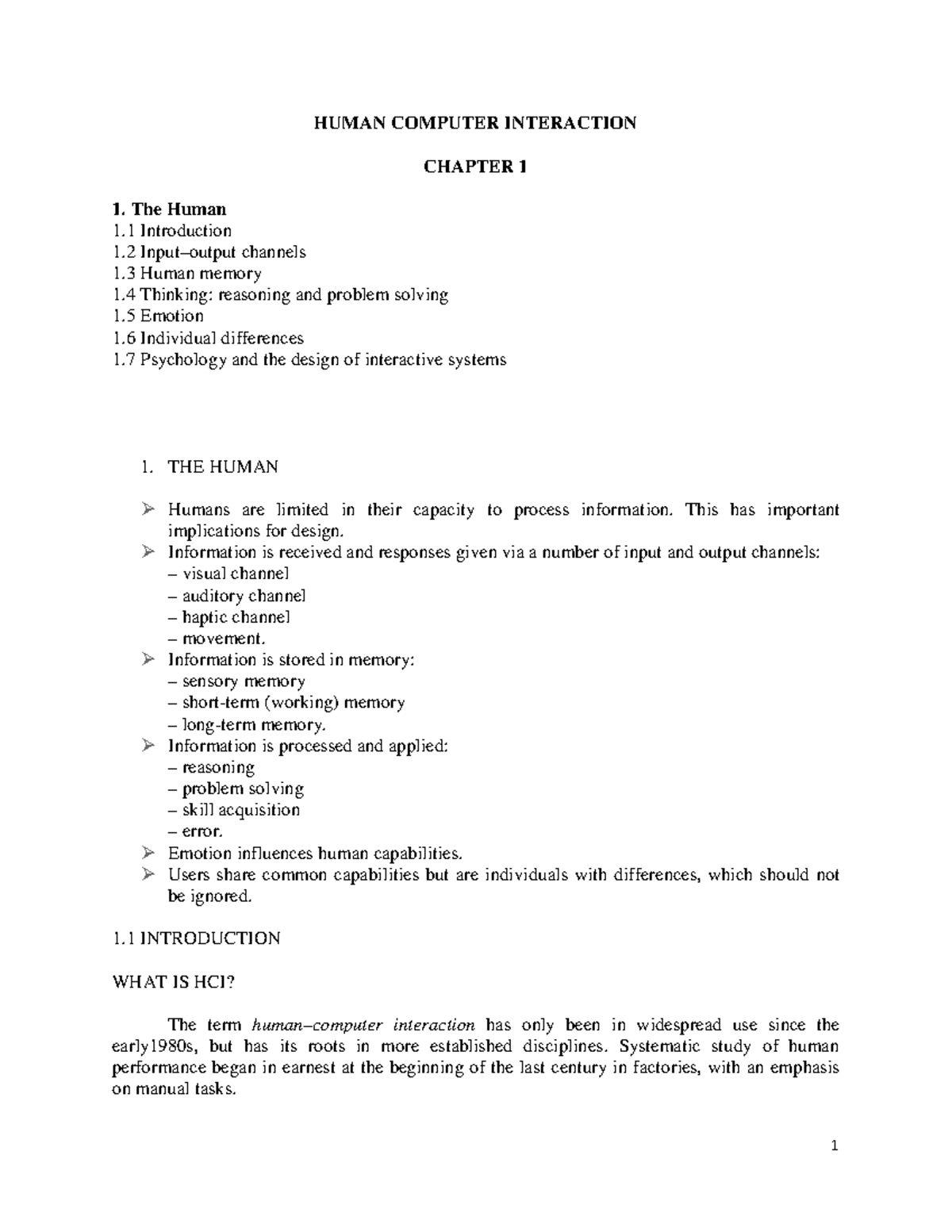 Chapter 1 Human Computer Interaction Human Computer Interaction