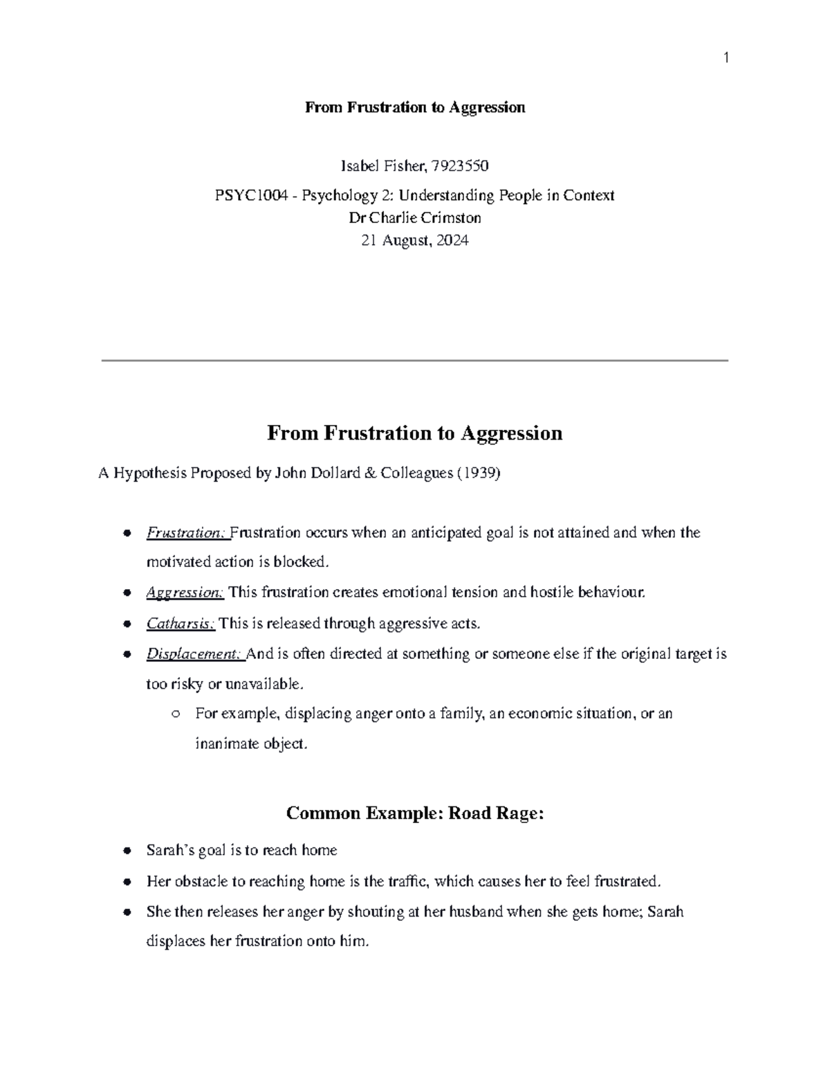 Unessay Script Explanation References - 1 From Frustration to ...