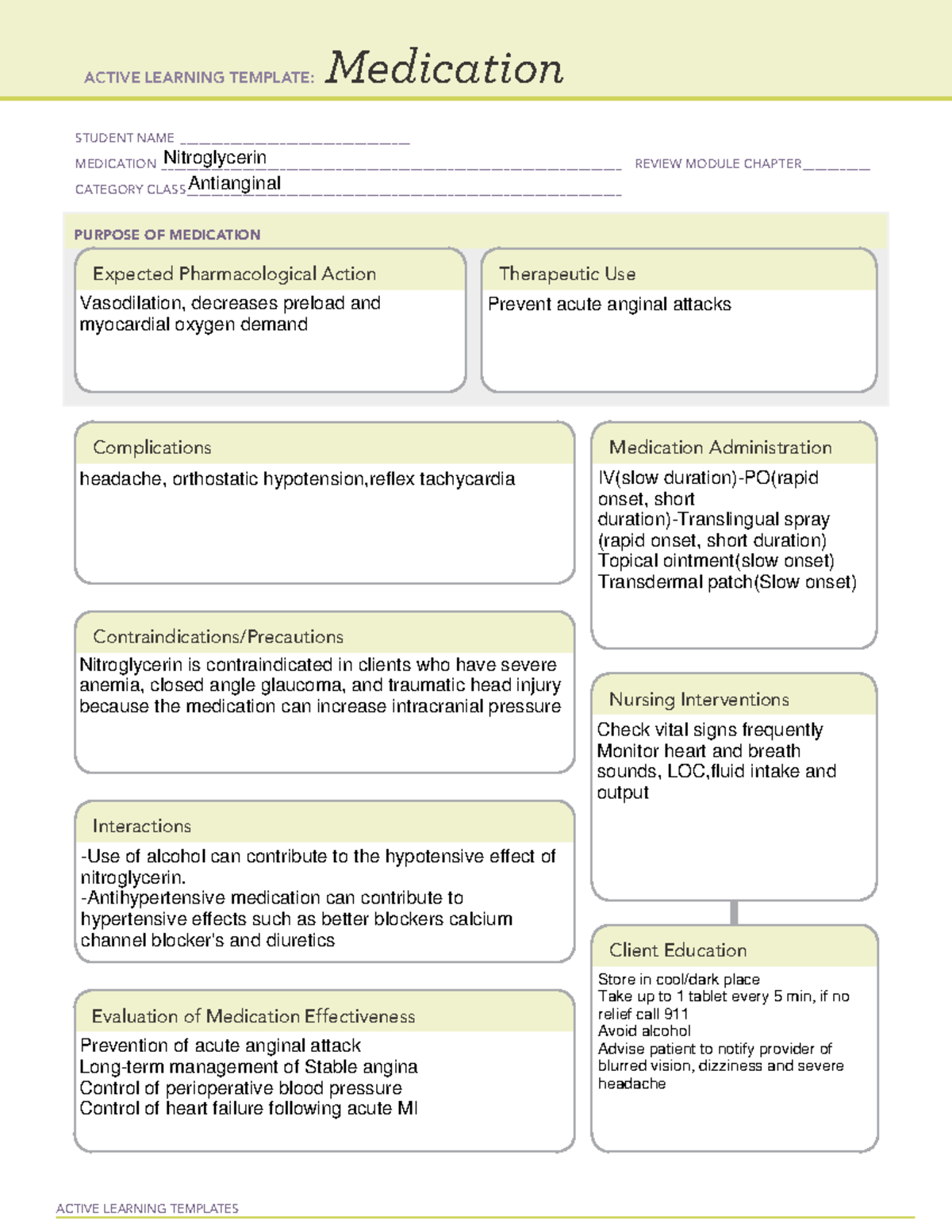 2036297 rg - pharm - ACTIVE LEARNING TEMPLATES Medication STUDENT NAME ...