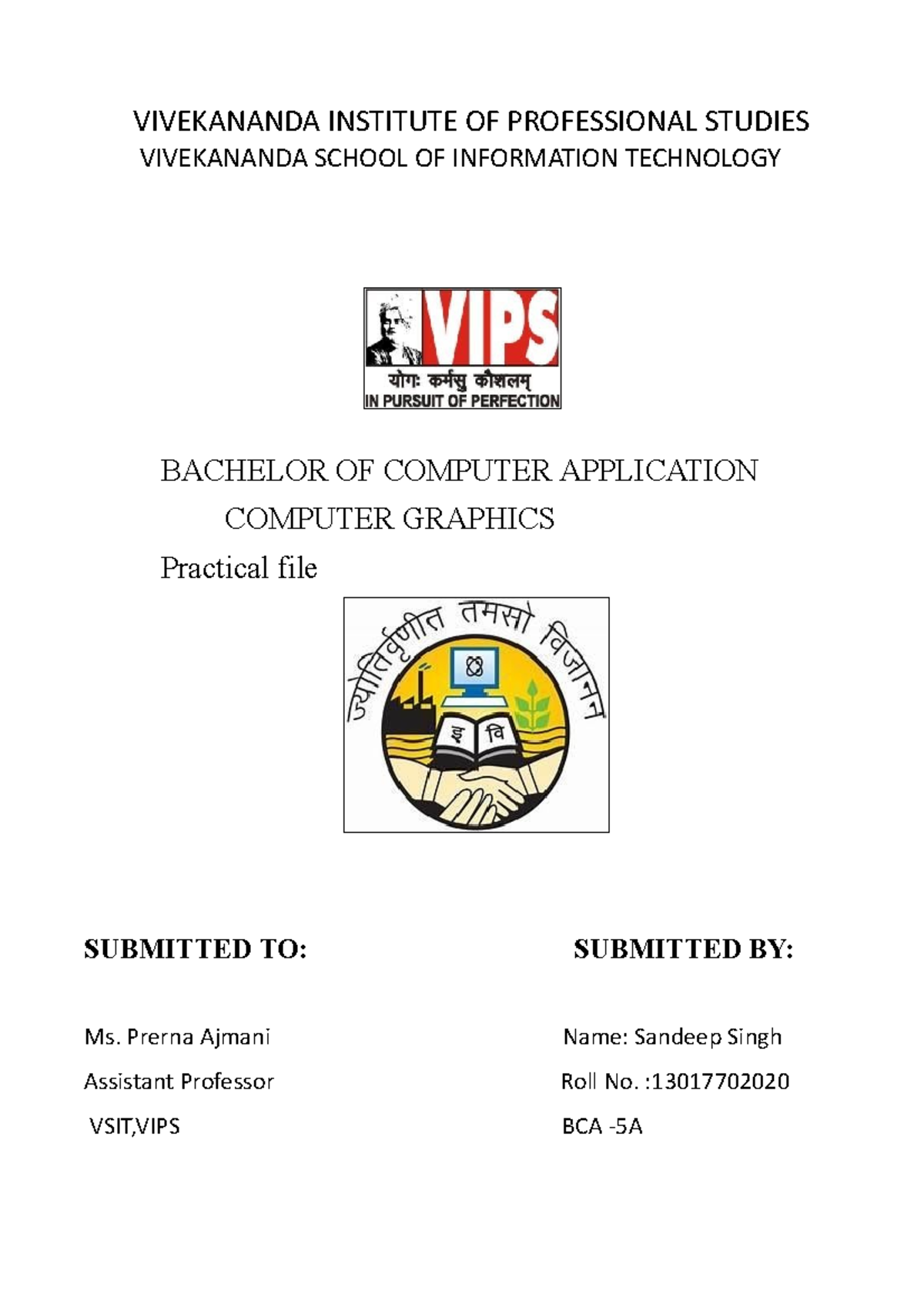 Index page - VIVEKANANDA INSTITUTE OF PROFESSIONAL STUDIES VIVEKANANDA ...