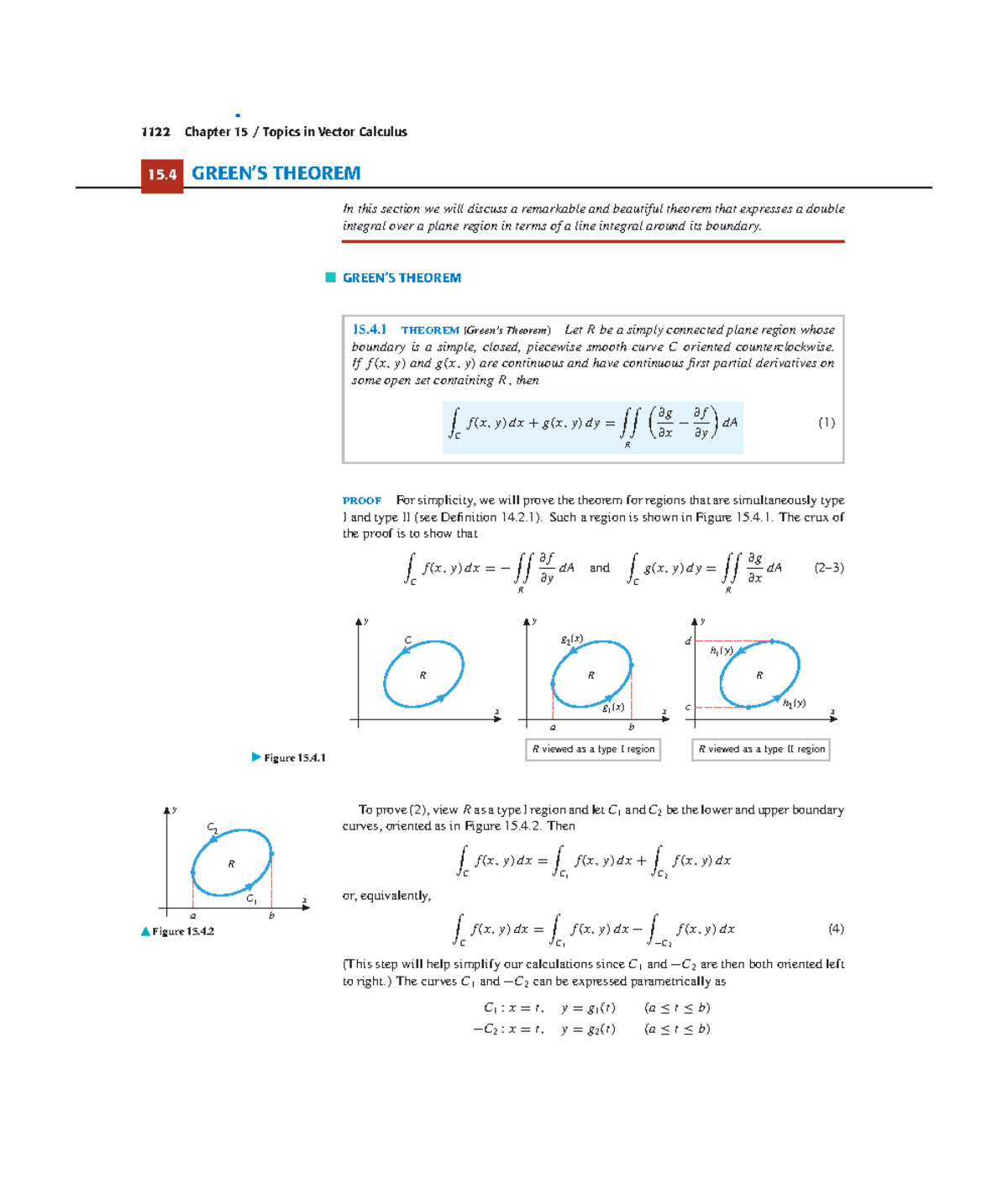 Math work ch15-3 - Math work - 1122 Chapter 15 / Topics in Vector Calculus 15 GREEN’S THEOREM In ...