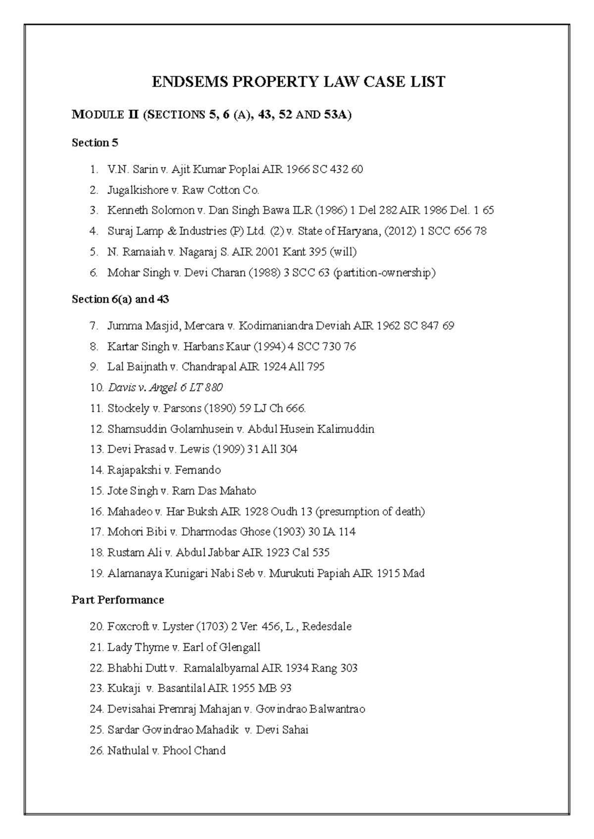 Property Cases - ENDSEMS PROPERTY LAW CASE LIST MODULE II (SECTIONS 5 ...