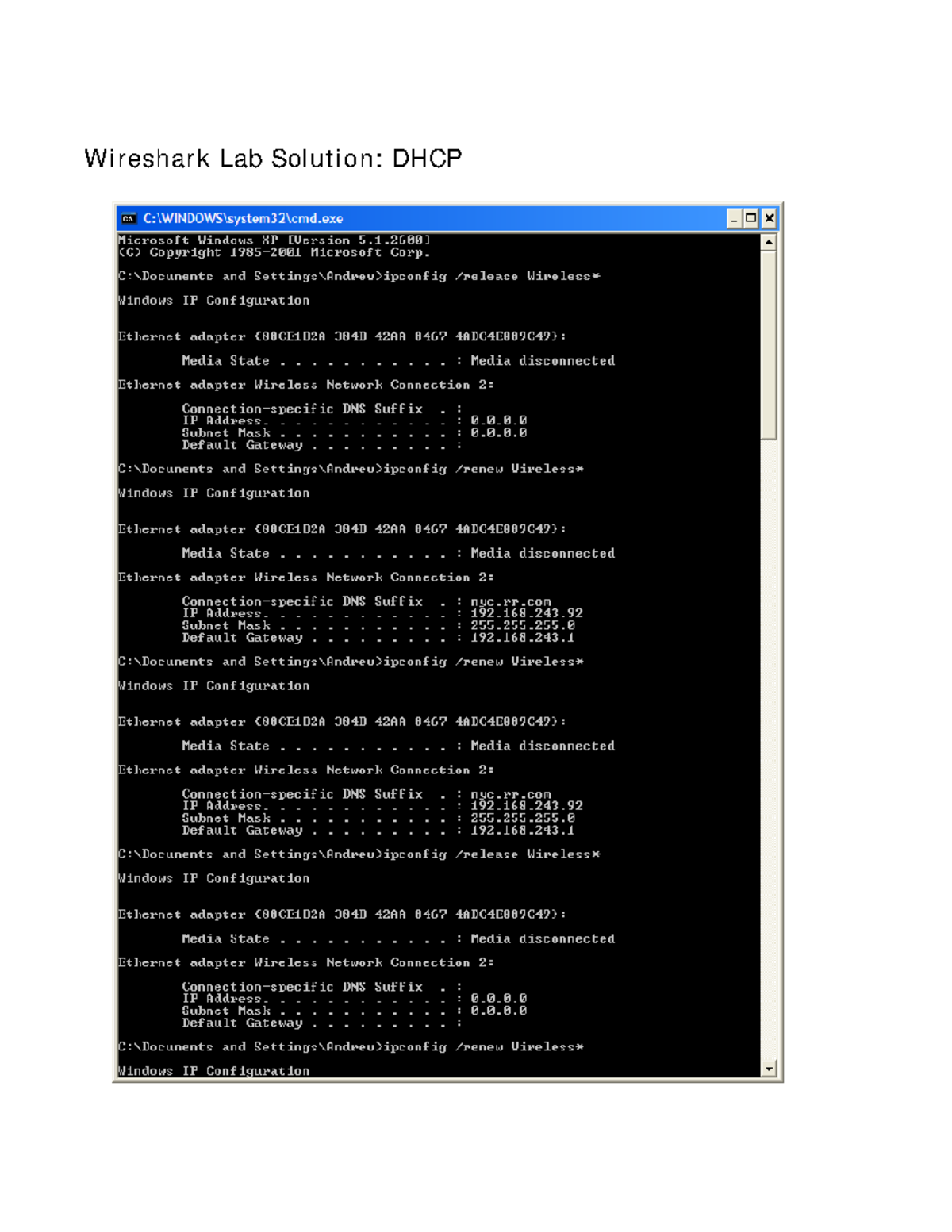 Moam hbh bhjb hbh7u - W ireshark Lab Solution: DHCP 1. DHCP messages ...
