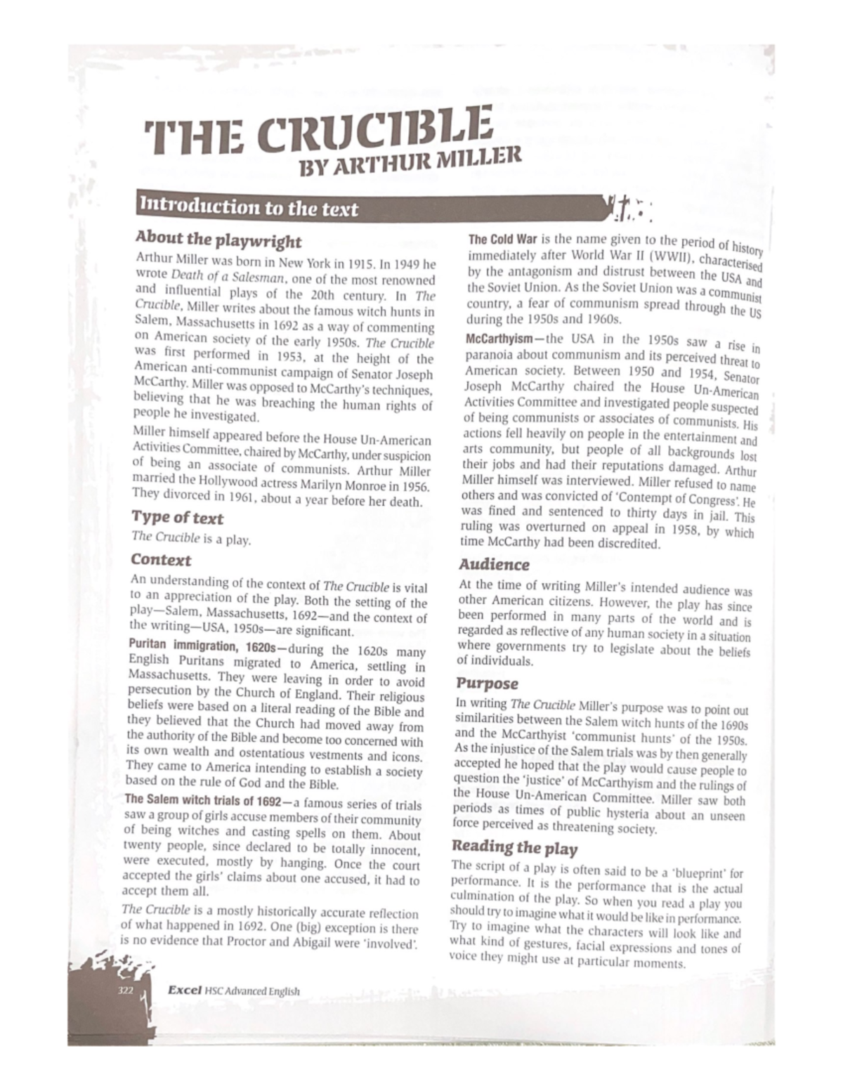 The Crucbile - Arthur Miller - Studocu