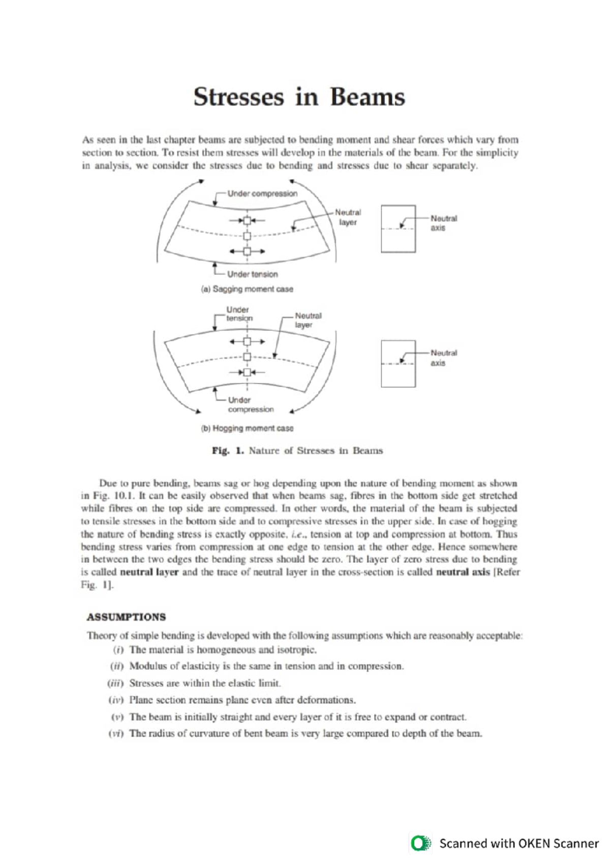 Strength of Materials - Stresses in Beams, Bending Equation, Locating ...