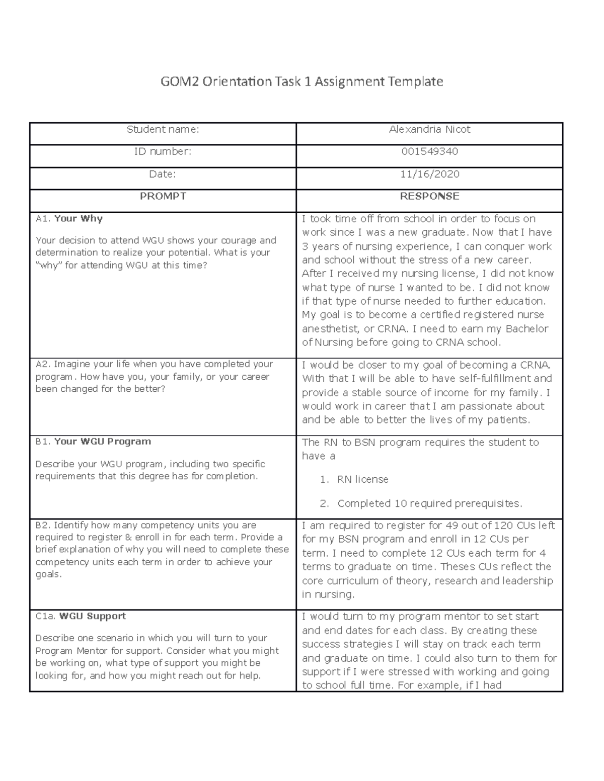 Orientation Task Template - GOM2 Orientation Task 1 Assignment Template ...