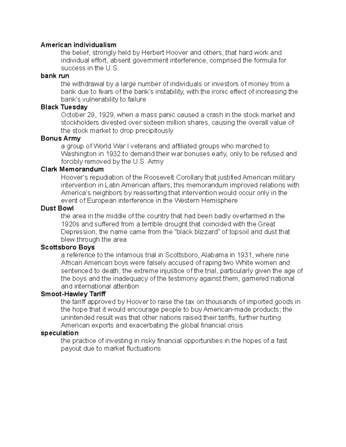 US History Chapter 25 Vocab - American individualism the belief ...