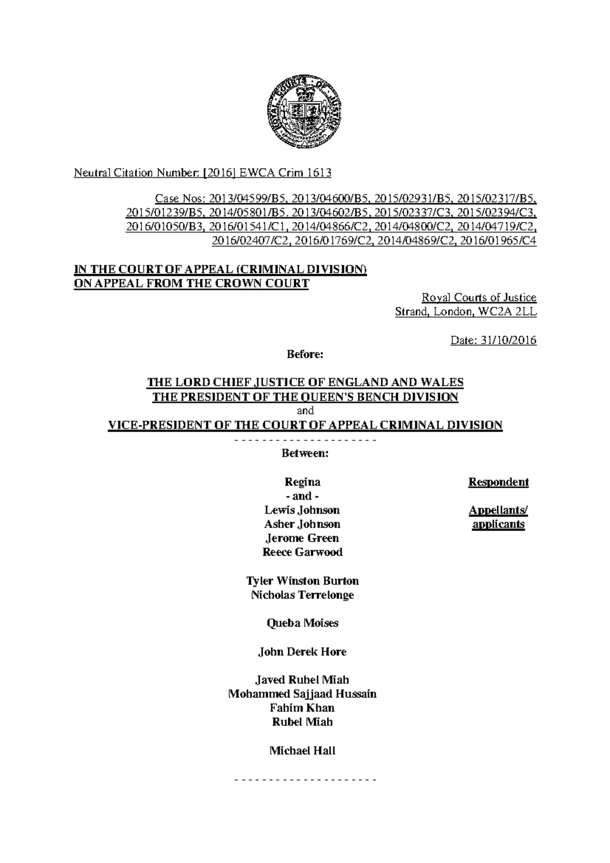 R-v-johnson - Gives in depth explanation of Joint enterprise. - Neutral ...