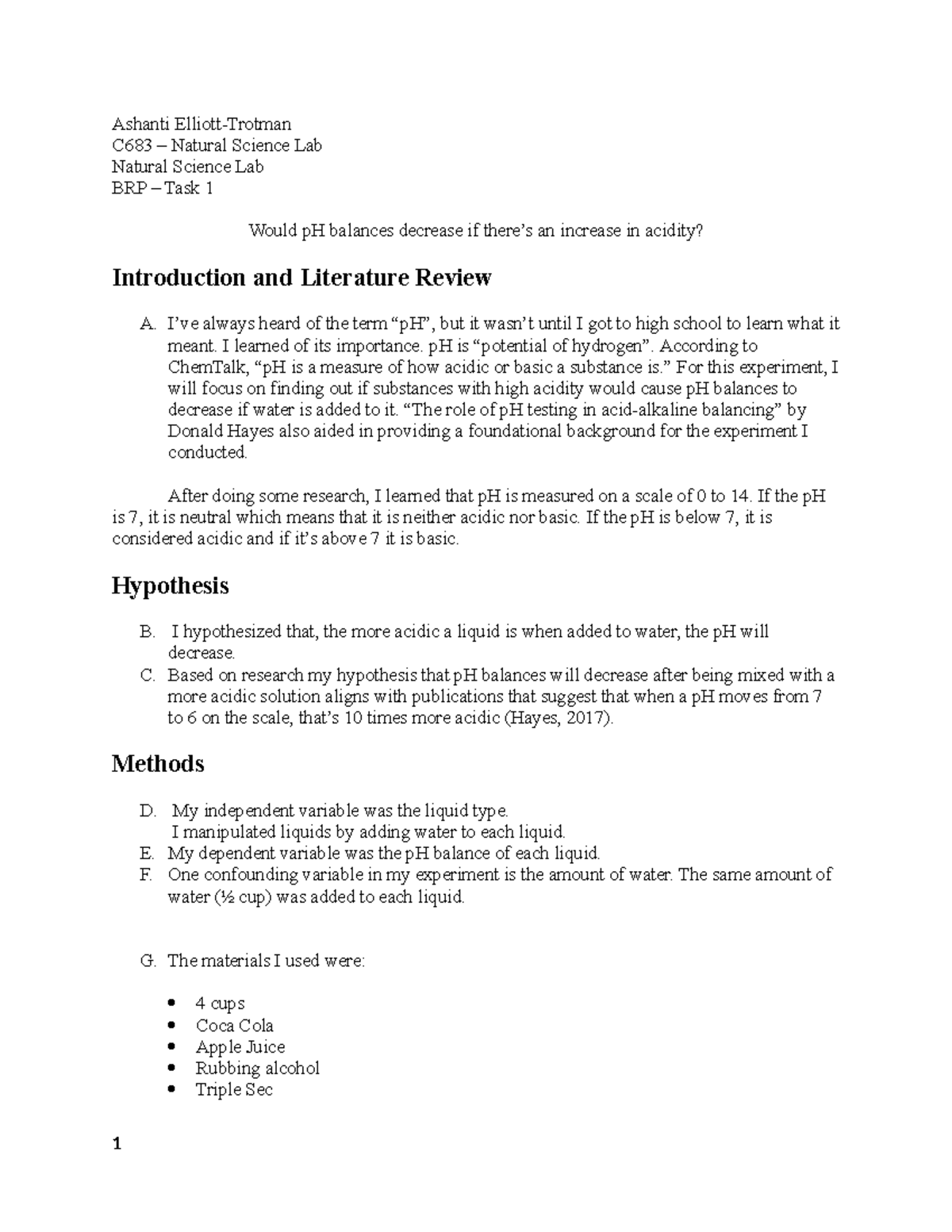 Ashanti Elliott-Trotman BRP Task 1 - Ashanti Elliott-Trotman C683 ...