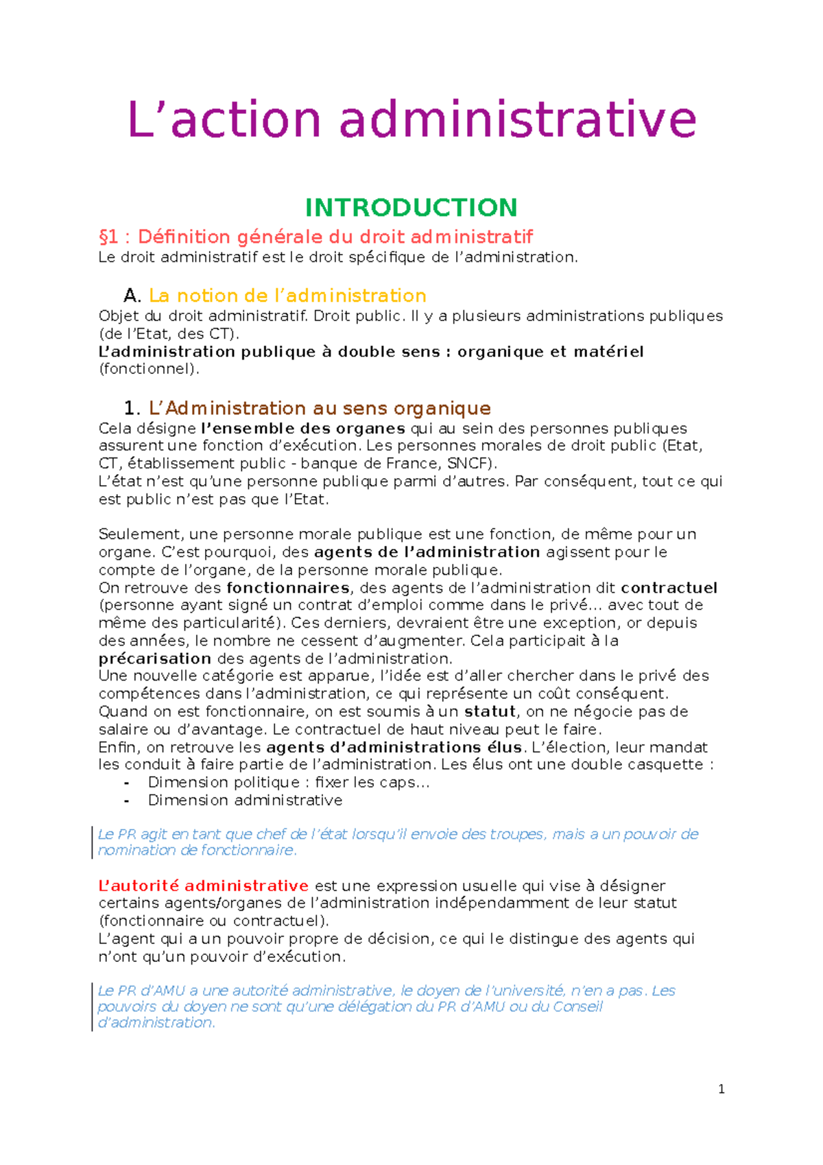 L'action administrative - L’action administrative INTRODUCTION §1 ...