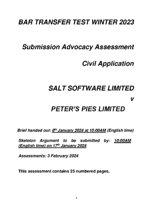 Bundle of Authorities (Sample) - Bundle of Authorities Authority Page ...