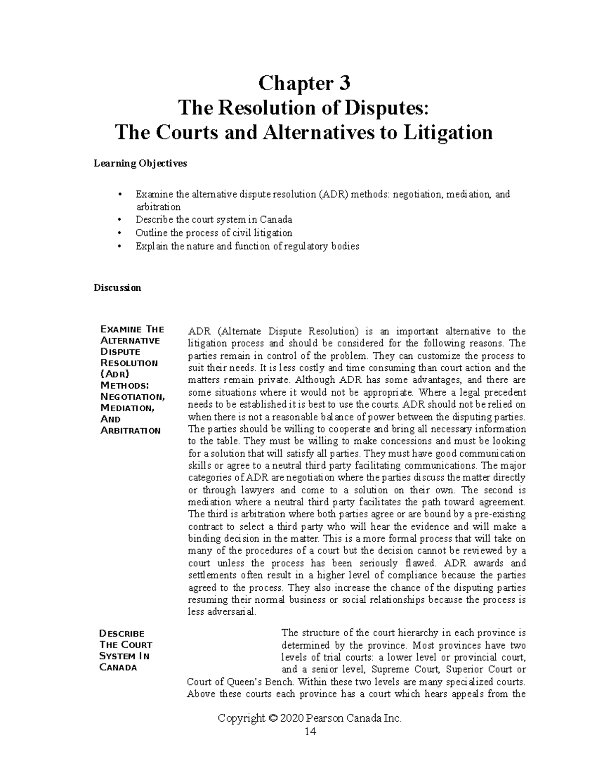 Notes ch 03 - note - Examine the alternative dispute resolution (ADR ...