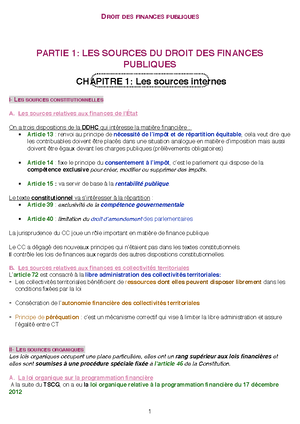 Finances publiques - Cour pour la licence de droit - Warning: TT: undefined function: 32 Warning ...