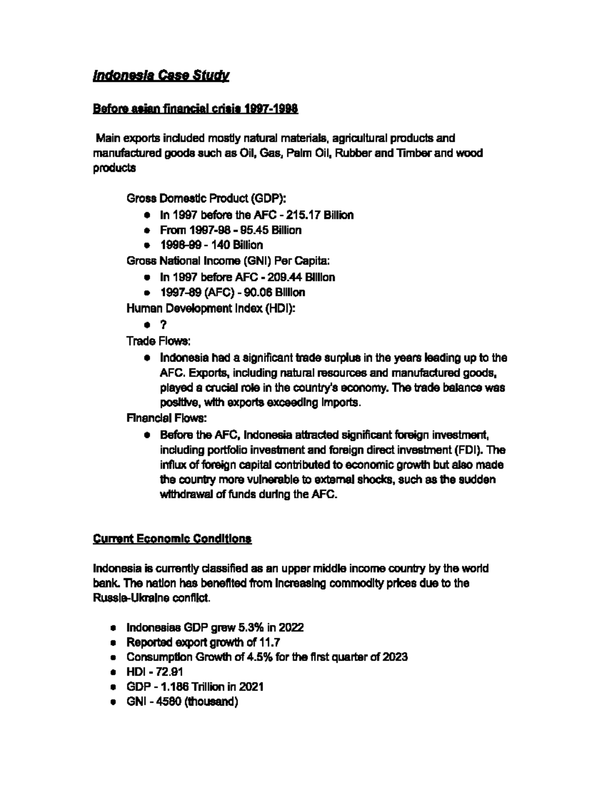 Economics Case Study - Indonesia - Studocu