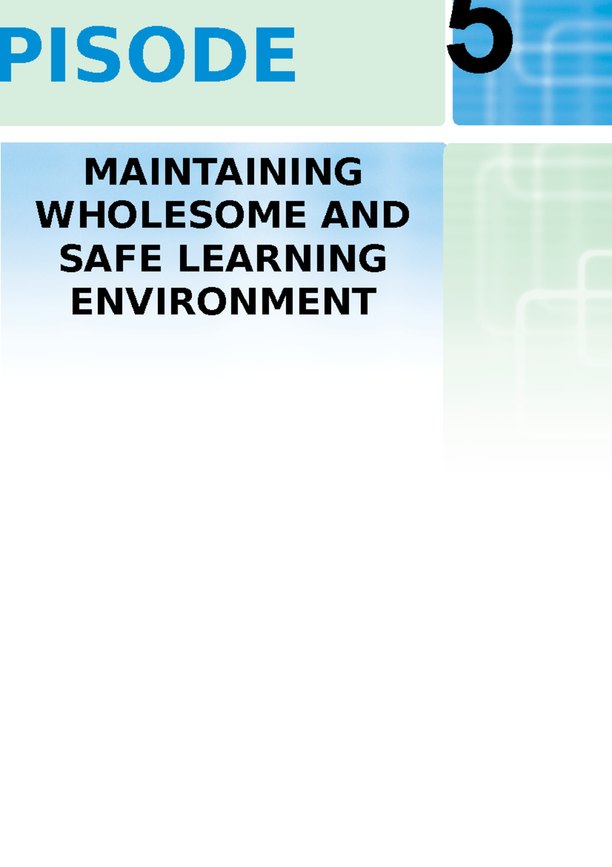 FS2-Episode 5 - Sample of Learning Episode - BSE Education - Studocu