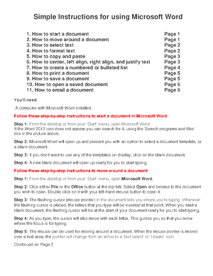 Given below are the basic functions of Microsoft Word - Editing and ...