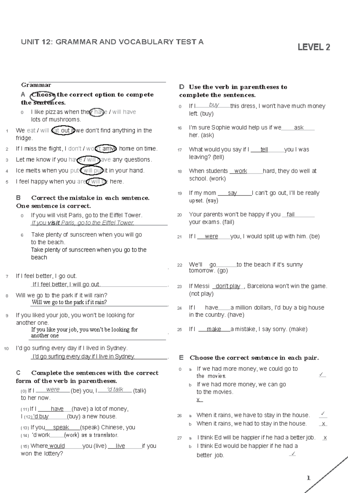 Unit 12 A - apuntes importantes - 1 UNIT 12: GRAMMAR AND VOCABULARY ...