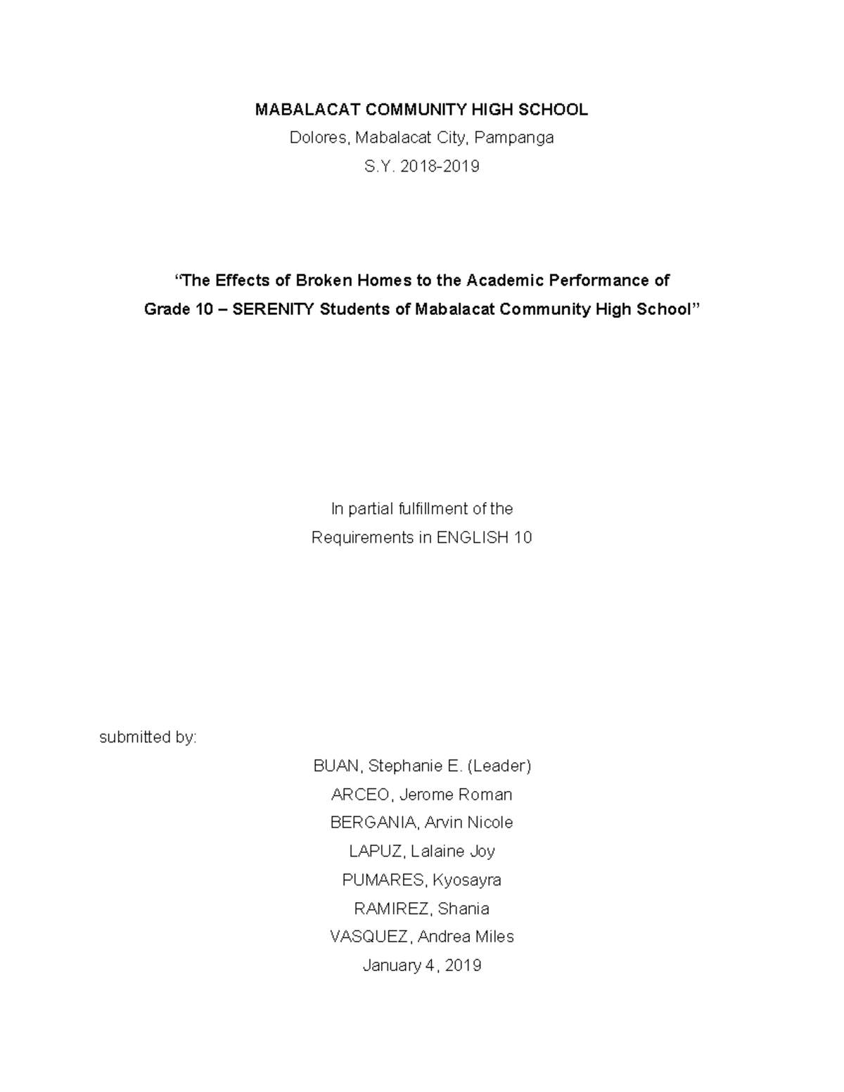 A guide for your research - MABALACAT COMMUNITY HIGH SCHOOL Dolores ...