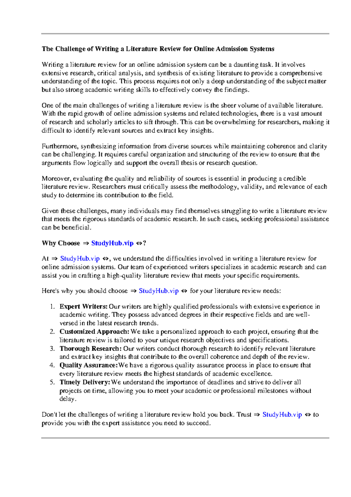Online Admission System Literature Review - The Challenge of Writing a ...