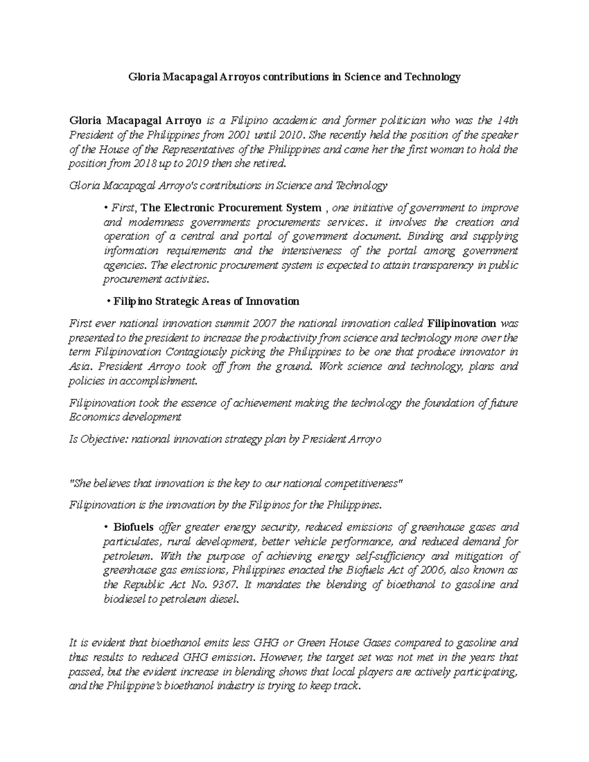 Gloria-Macapagal-Arroyo - Gloria Macapagal Arroyos contributions in ...