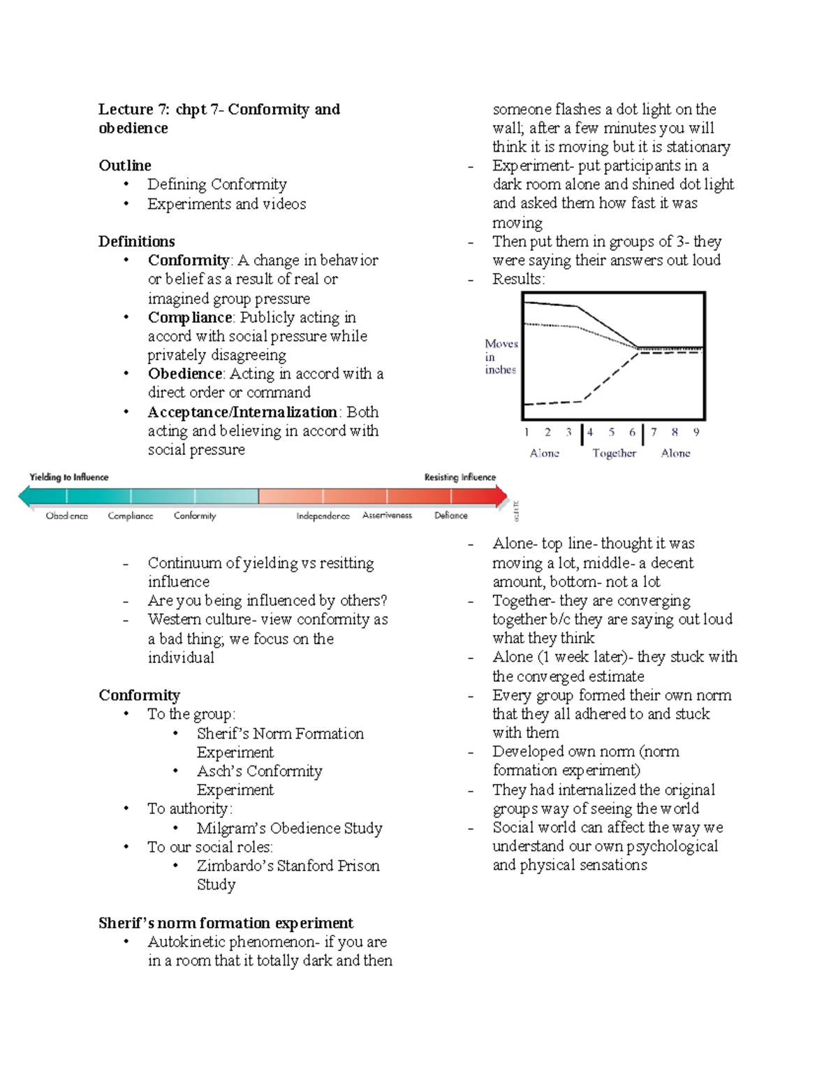 Lecture 7- Conformity and Obedience - Lecture 7: chpt 7- Conformity and ...