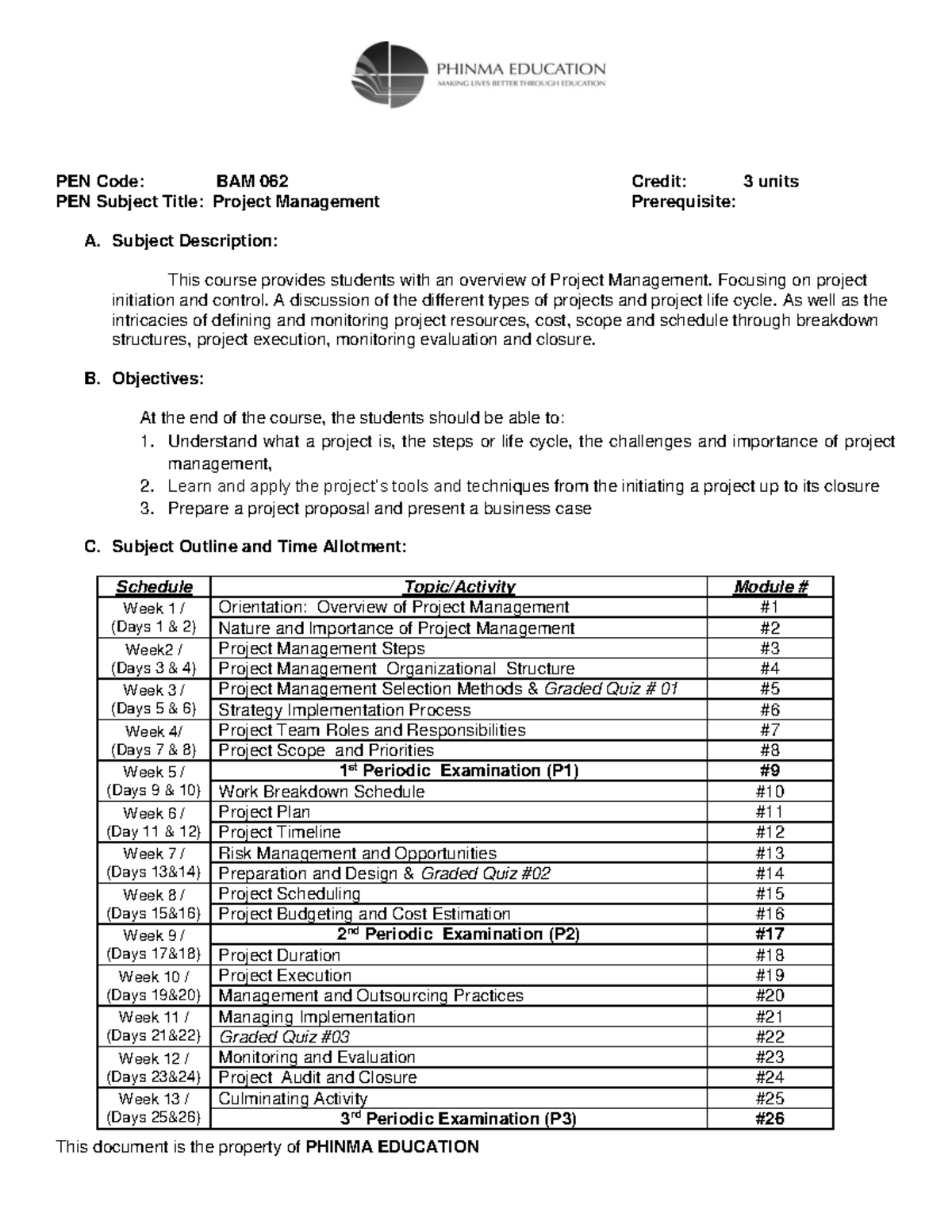 BAM 062 Merged Complete - PEN Code: BAM 062 Credit: 3 units PEN Subject ...