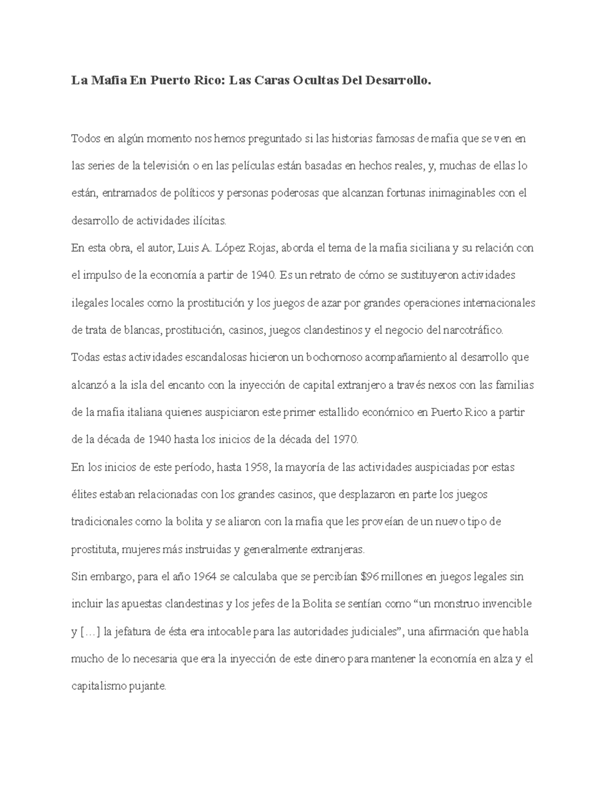 La mafia en Puerto Rico - La Mafia En Puerto Rico: Las Caras Ocultas ...
