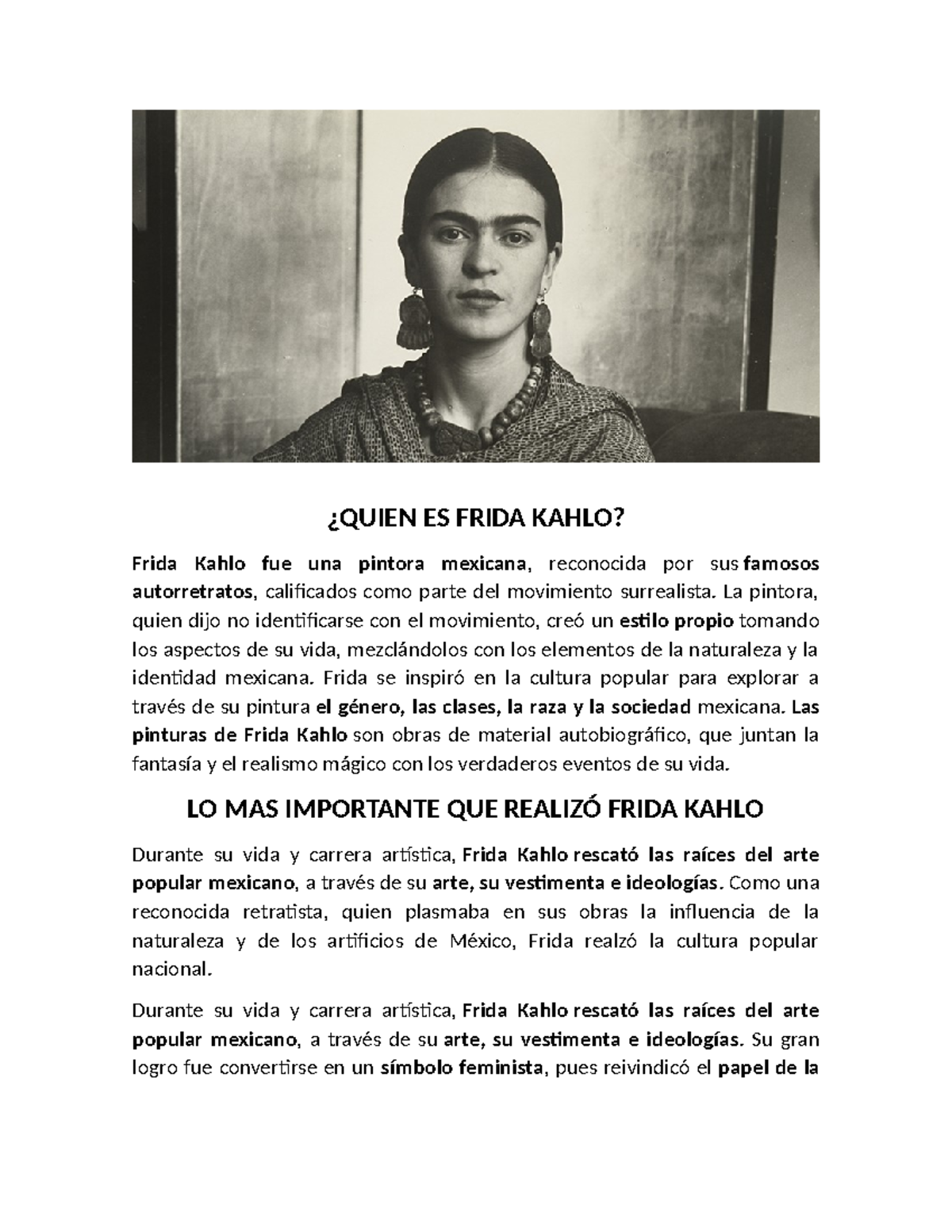 Quien ES Frida Kahlo - jhesvdvj - ¿QUIEN ES FRIDA KAHLO? Frida Kahlo ...