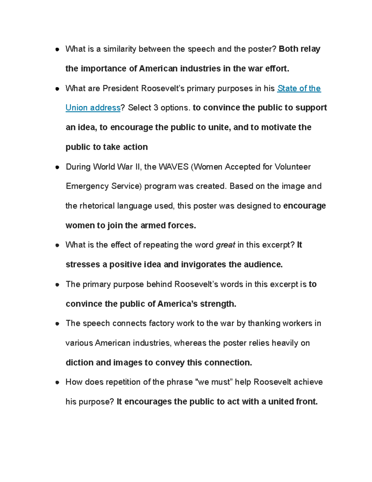 Analyzing US World War II Political Messages Quiz - What is a ...