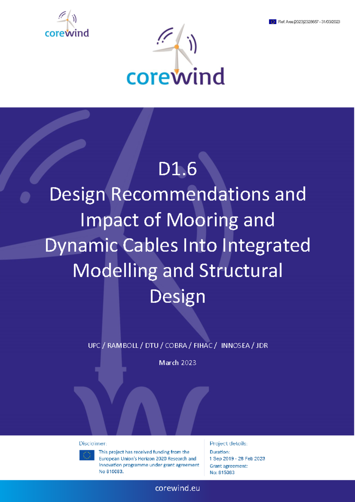 D1 - ynasss - corewind D1. Design Recommendations and Impact of Mooring ...