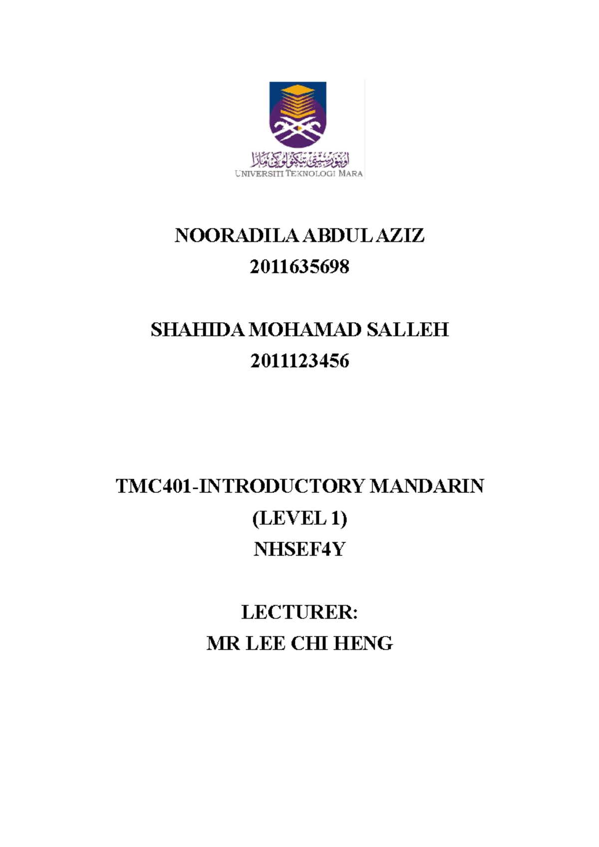 Contoh Format Skrip Projek Bahasa - NOORADILA ABDUL AZIZ 2011635698 ...