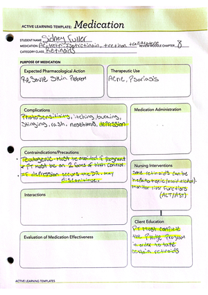 MOD 5 med cards - ACTIVE LEARNING TEMPLATE: Medication STUDENT NAME ...