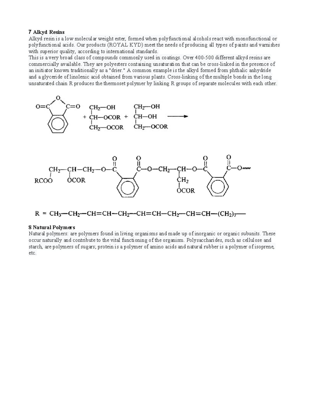 Gtcnhh - Luyện tập - 7 Alkyd Resins Alkyd resin is a low molecular ...