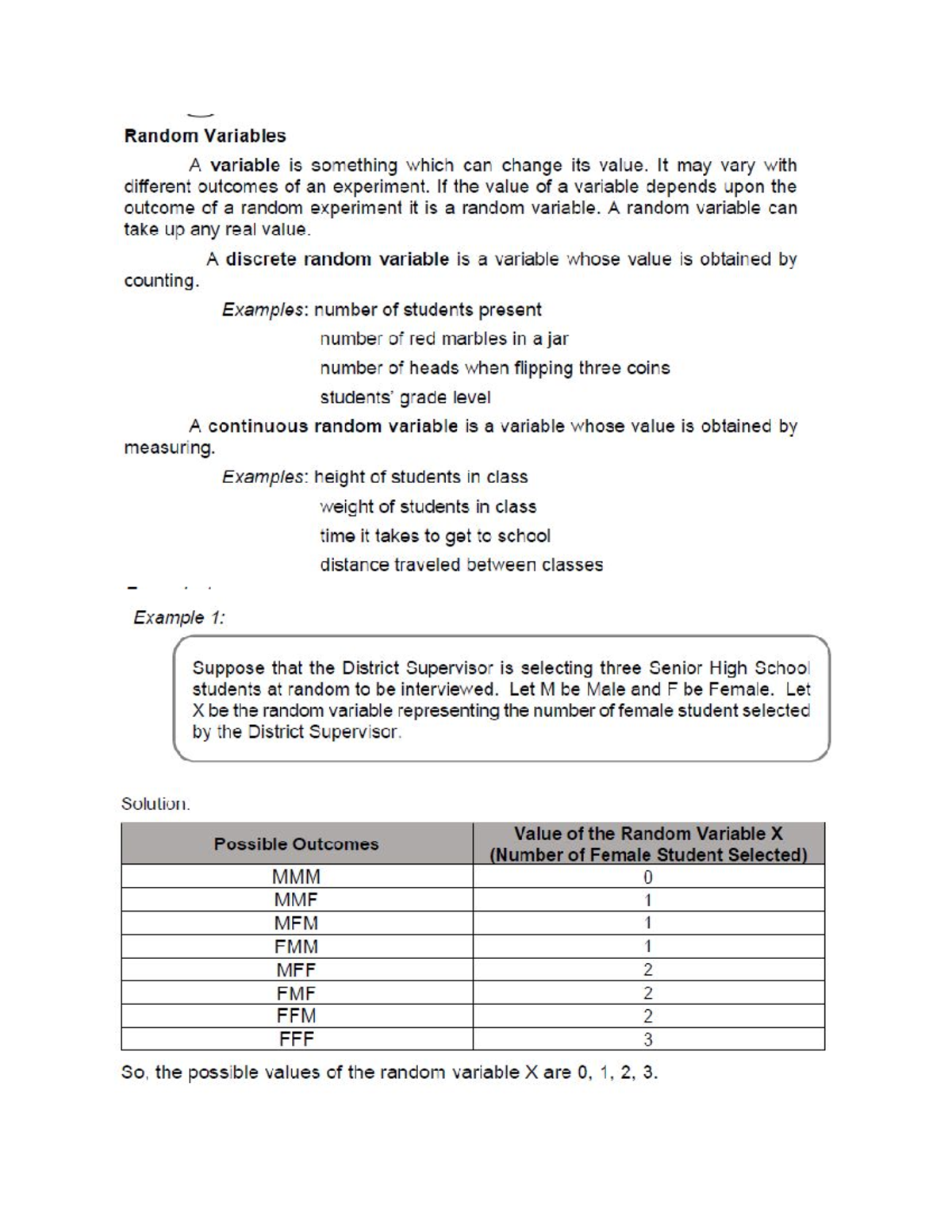 WEEK 1 - Probability distribution of discrete random variable - Data ...