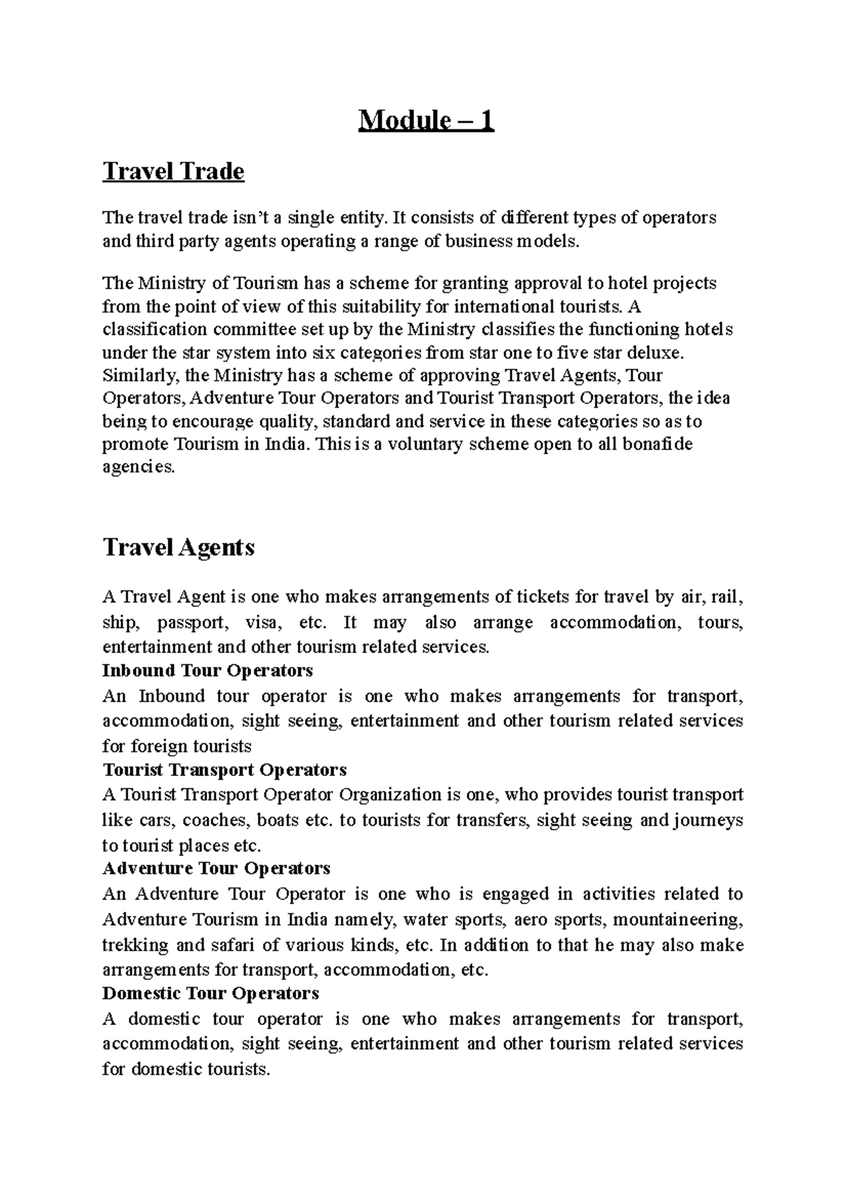 Module 1 TTAM Travel Trade Module 1 Travel Trade The Travel module-1-ttam-travel-trade-module-1-travel-trade-the-travel