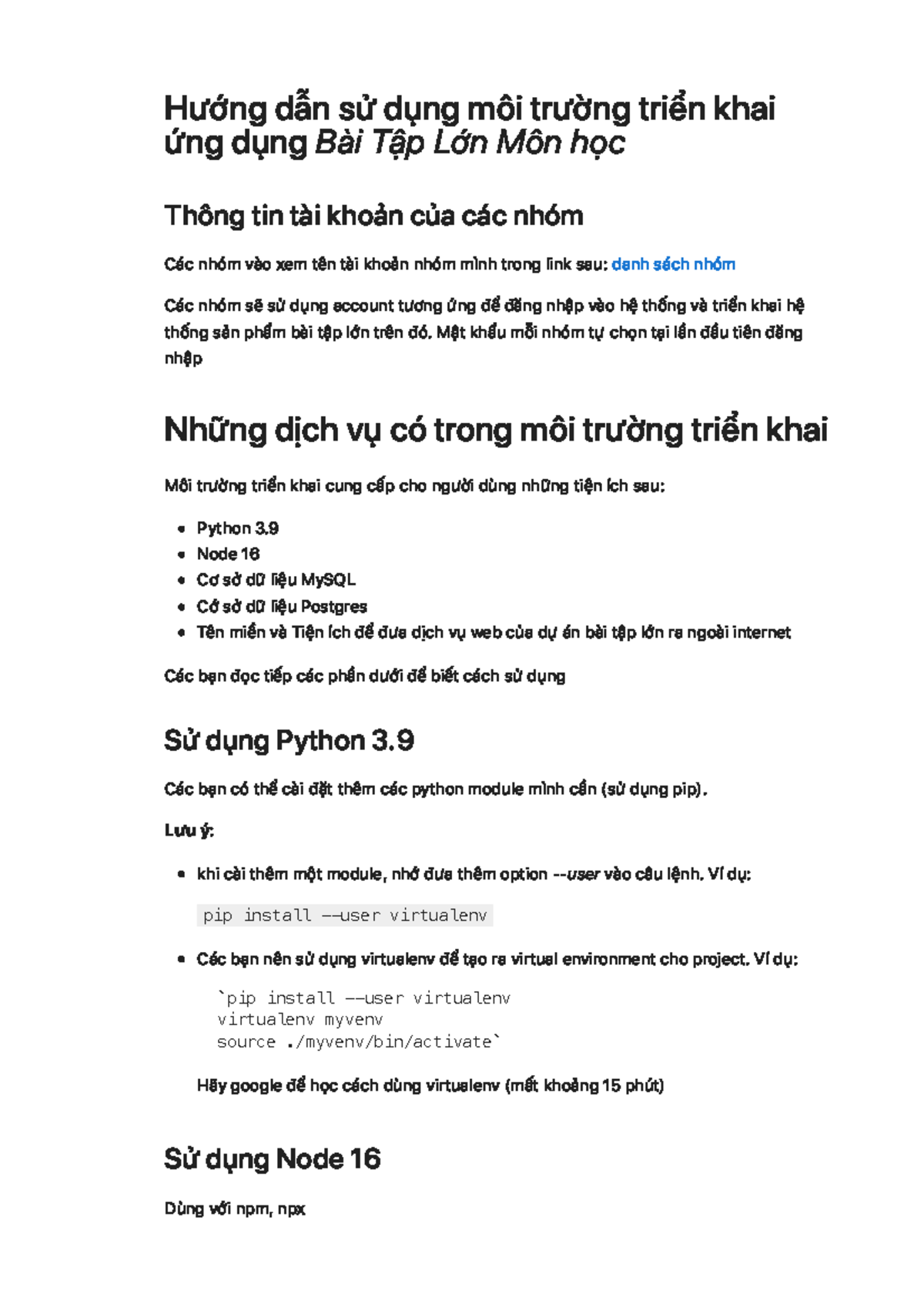Int3306-platform-guide - Hướng dẫn sử dụng môi trường triển khai ứng ...