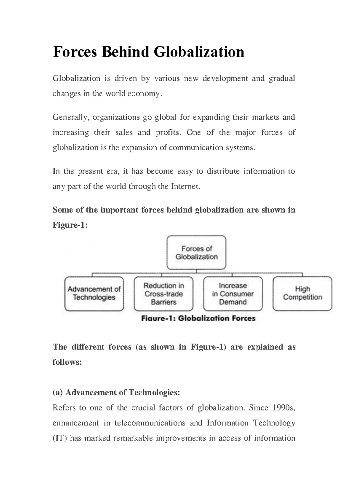The Different Forces Behind Globalization - Forces Behind Globalization ...