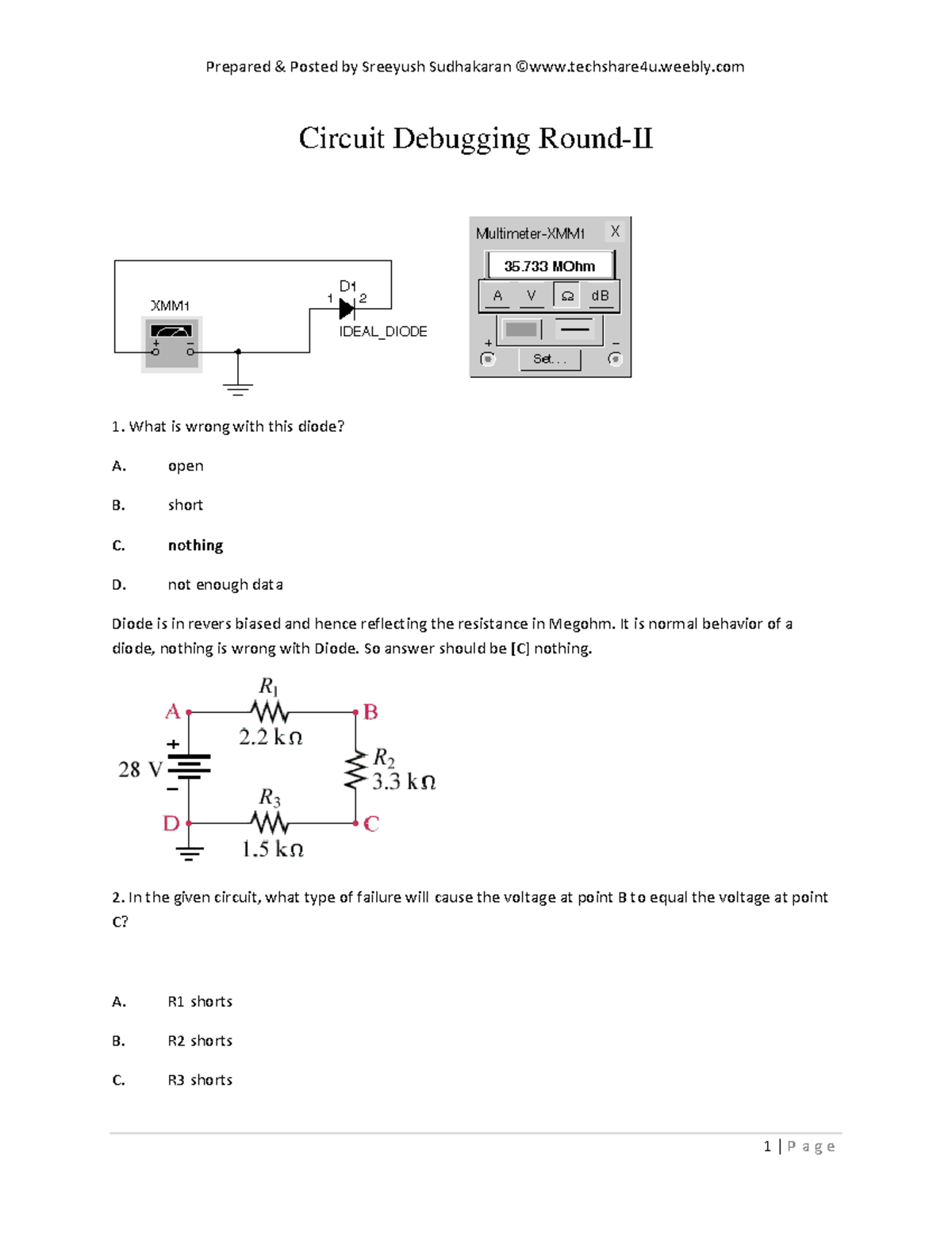Circuit debugging round 2withans - Circuit Debugging Round-II What is ...