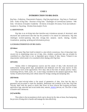 Uint-5 Big data Frameworks - UNIT V BIG DATA FRAMEWORKS Introduction to NoSQL – Aggregate Data ...