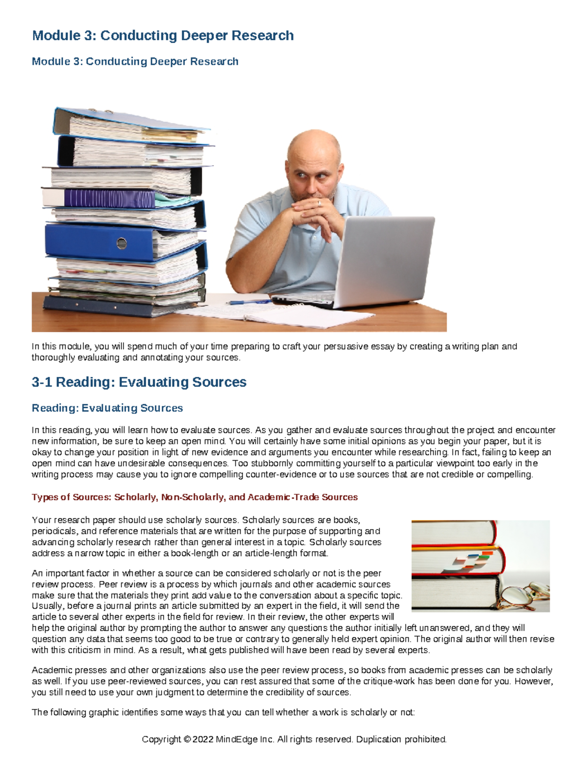 Module 3 Conducting Deeper Research - Module 3: Conducting Deeper ...