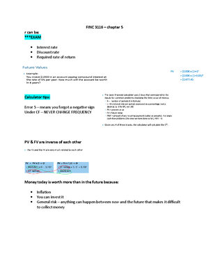 FINC 3116 - final exam cheat sheet - You are in the market for a new ...