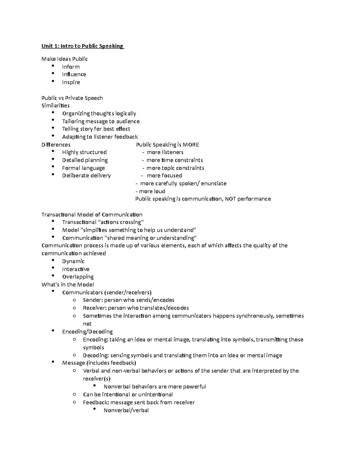 Comm140 Included Lecture Notes Taken In Fall At Ccsu With Professor Mary J Moriarty Unit 1 