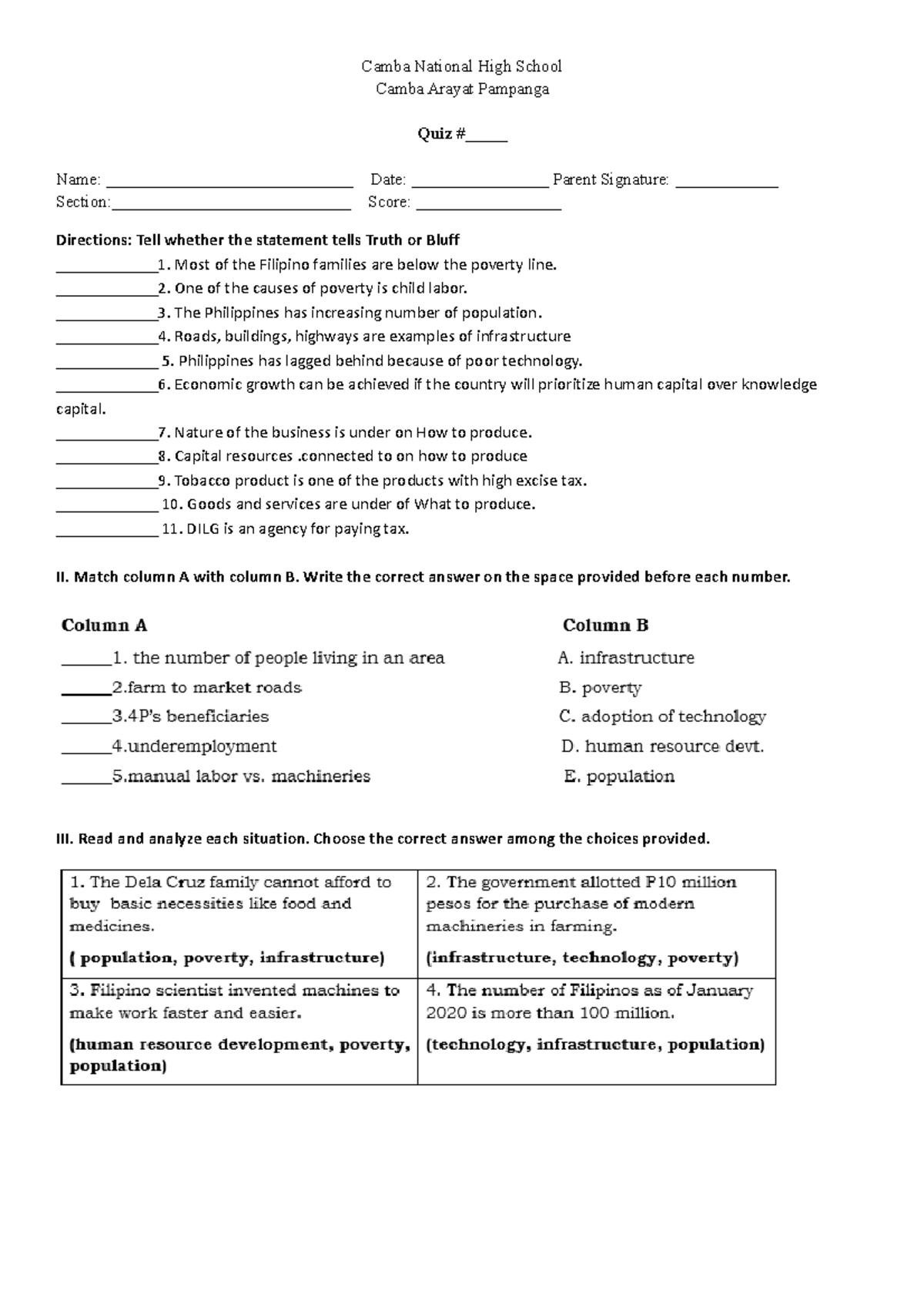 Quiz3-econ-2022 - Additional Learning materials - Camba National High ...