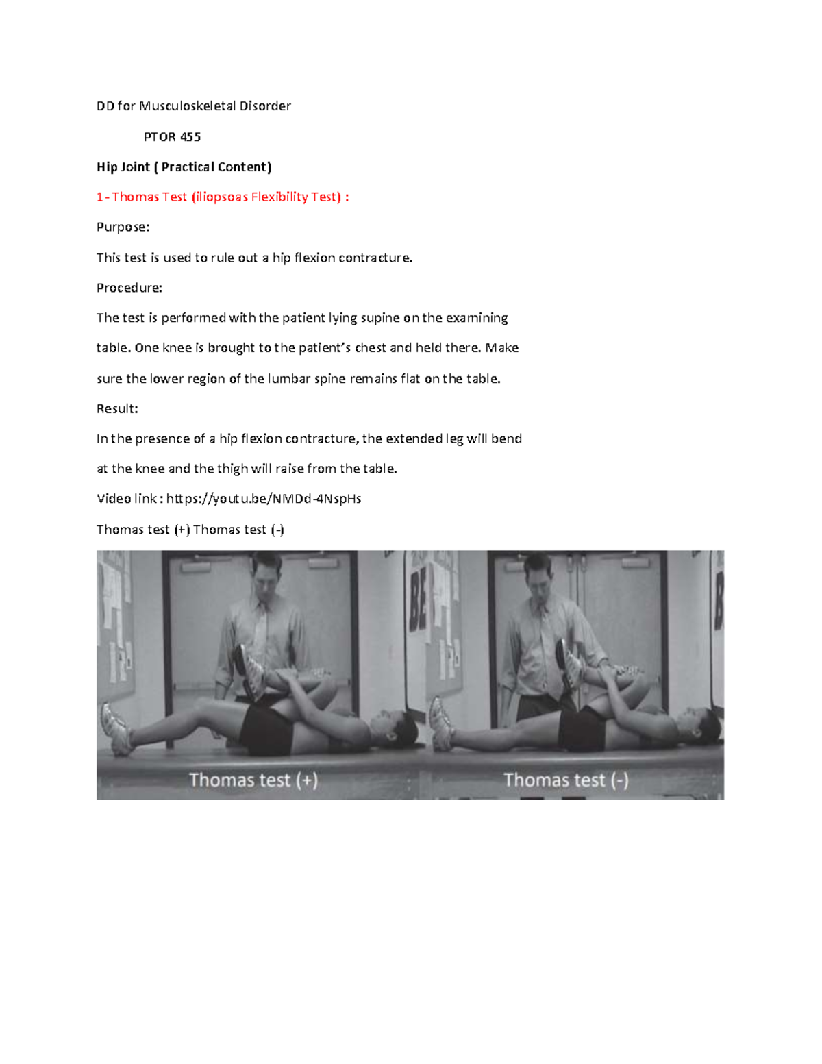 8. Hip pain practical - Physiology - DD for Musculoskeletal Disorder ...
